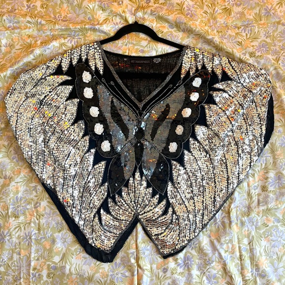 Vintage | Tops | Vintage 97s Butterfly Sequin Top By Metamorphosis ...
